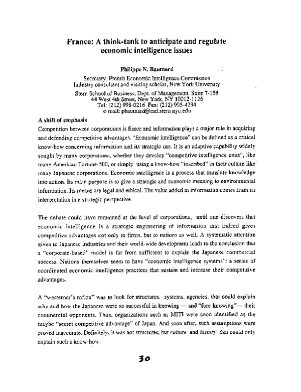 (PDF) economic intelligence issues