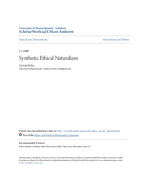 (PDF) Synthetic Ethical Naturalism