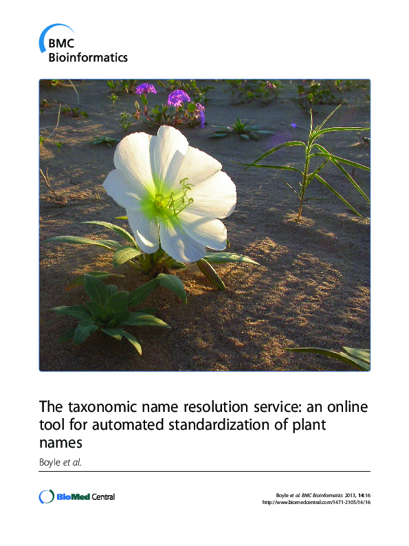 (PDF) The taxonomic name resolution service: an online tool for ...