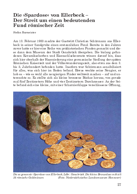 Die ›Spardose‹ von Ellerbeck – Der Streit um einen bedeutenden Fund ...