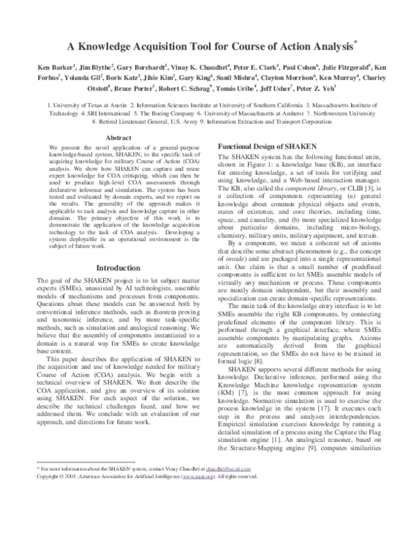 (PDF) A knowledge acquisition tool for course of action analysis