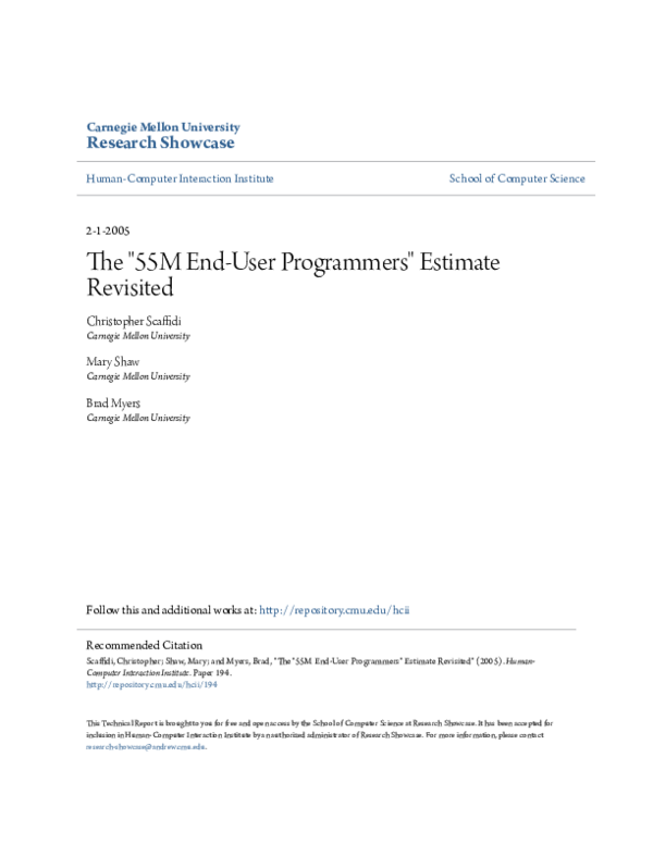 (PDF) The" 55M End-User Programmers" Estimate Revisited