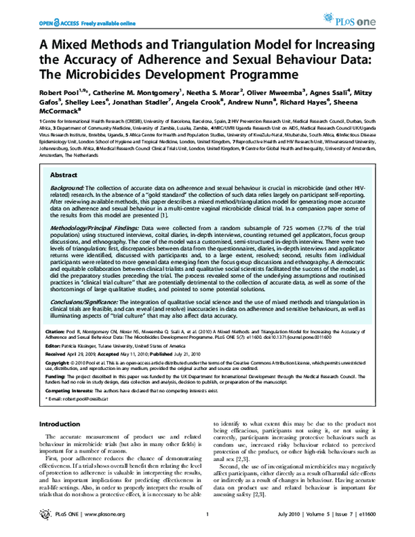 (PDF) A mixed methods and triangulation model for increasing the ...