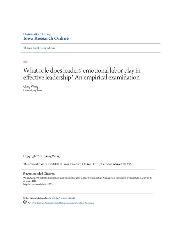(PDF) What role does leaders' emotional labor play in effective ...