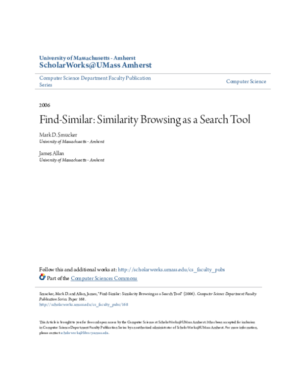 (PDF) Find-similar: similarity browsing as a search tool