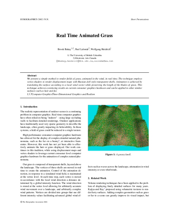 (PDF) Real-time animated grass