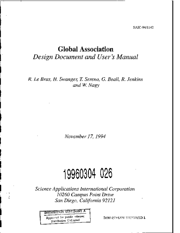 (PDF) Global Association (GA) Design Document