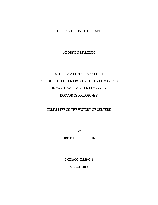 (PDF) Adorno's Marxism (2013)