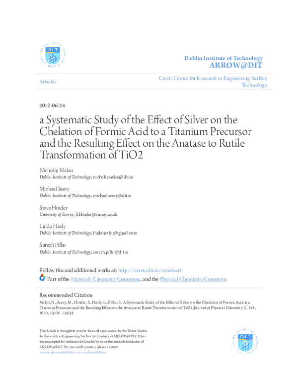 (PDF) a Systematic Study of the Effect of Silver on the Chelation of ...