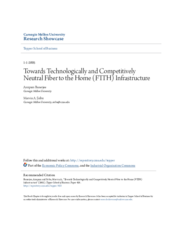 (PDF) Towards a Technologically and Competitively Neutral Fiber‐to‐the ...