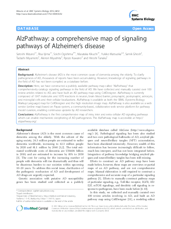 (PDF) AlzPathway: a comprehensive map of signaling pathways of ...