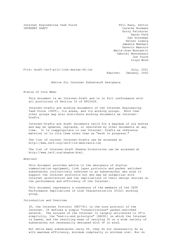 (PDF) Internet Engineering Task Force Phil Karn, editor INTERNET DRAFT ...