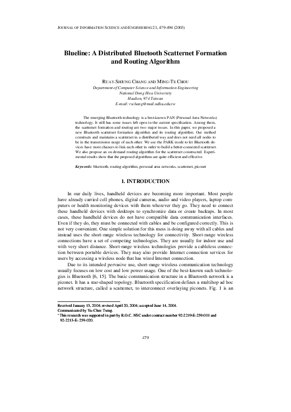 (PDF) Blueline: a distributed bluetooth scatternet formation and ... (PDF) Blueline: a distributed bluetooth scatternet formation and ...