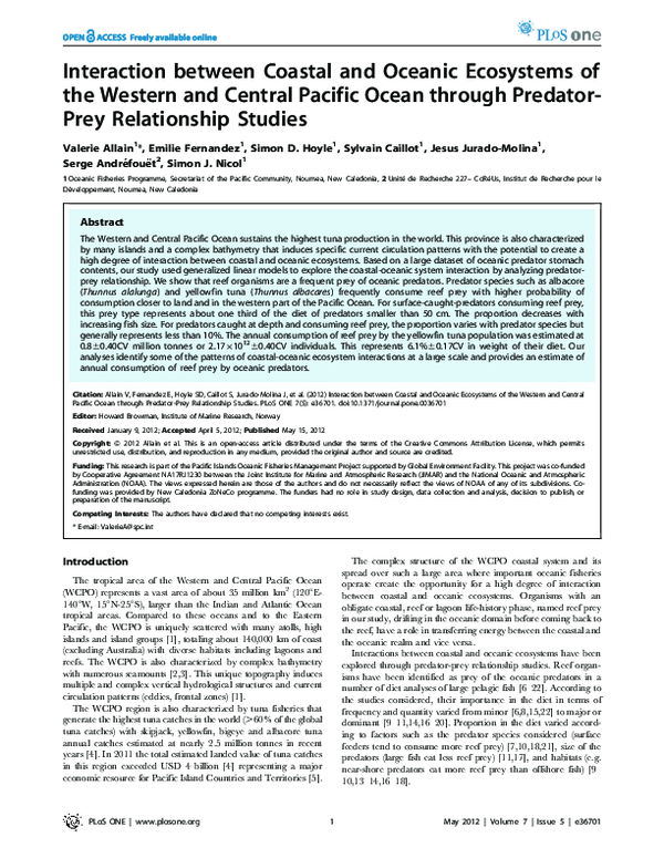 (PDF) Interaction between coastal and oceanic ecosystems of the Western ...