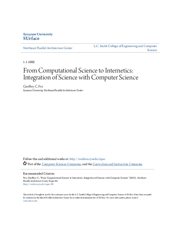 (PDF) From Computational Science to Internetics Integration of Science ...