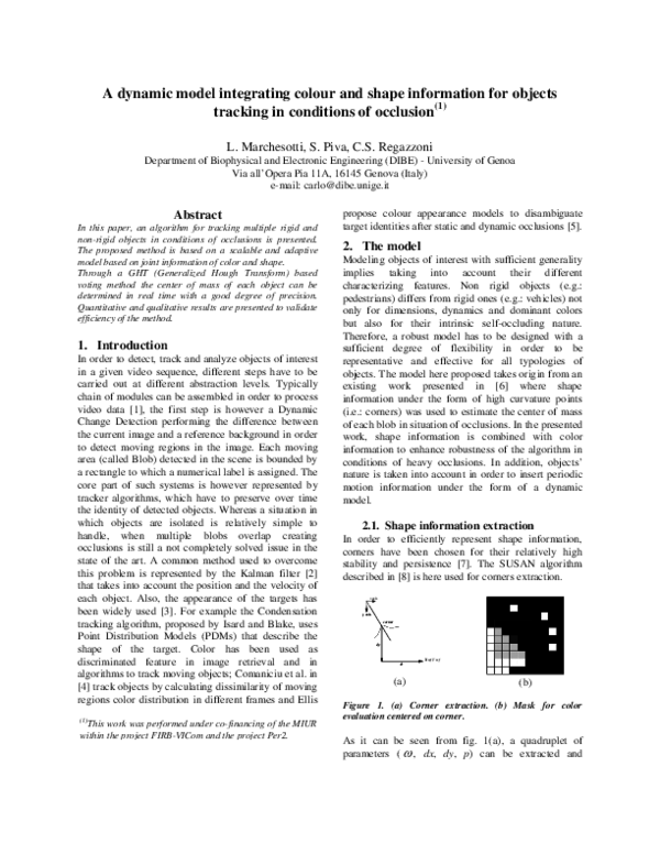 (PDF) A dynamic model integrating colour and shape information for objects tracking in ...