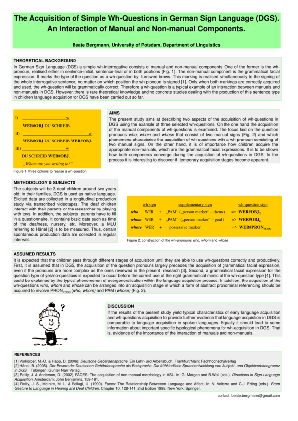 (PDF) The Acquisition of Simple Wh - Questions in German Sign Language ...