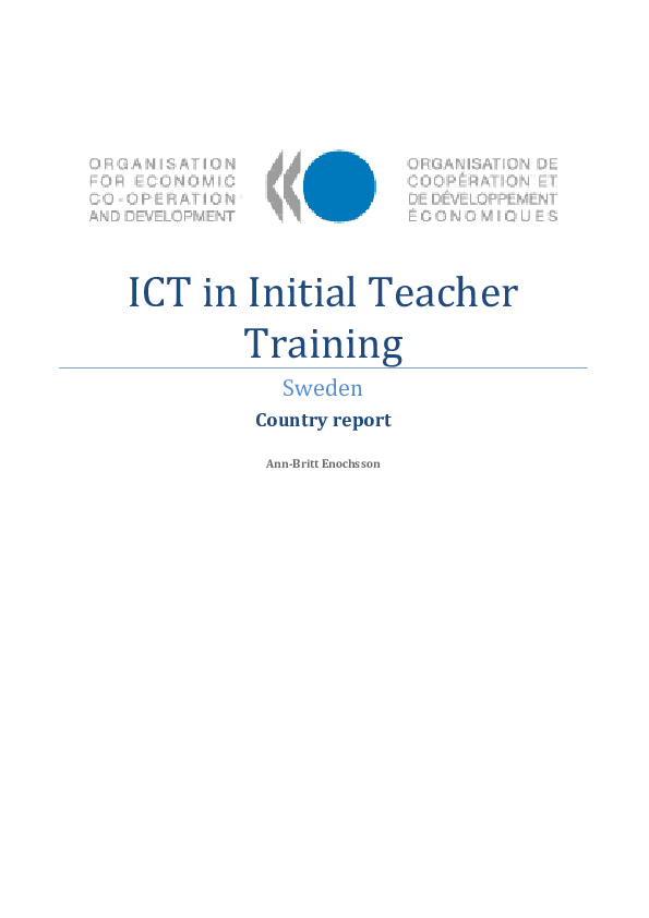 (PDF) ICT in Initial Teacher Training: Swedish Report