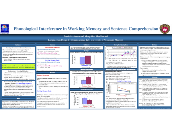 (PDF) Phonological Interference in Working Memory and Sentence Comprehension