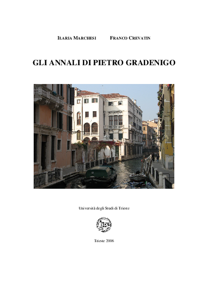 (PDF) Annali di Pietro Gradenigo, Trieste Edizione del manoscritto ...