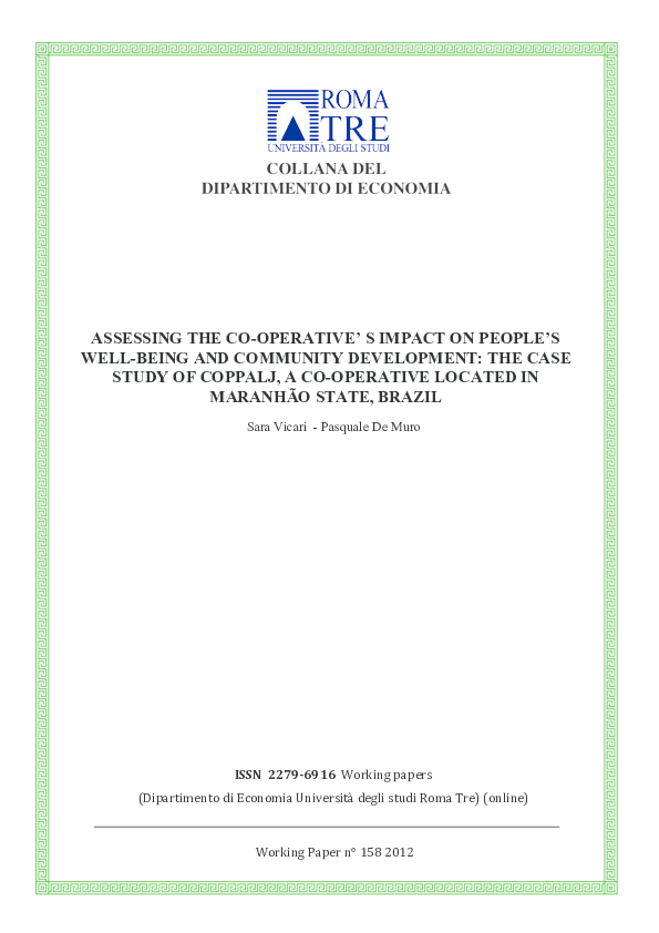 (PDF) Assessing the co-operative's impact on people's well-being and ...