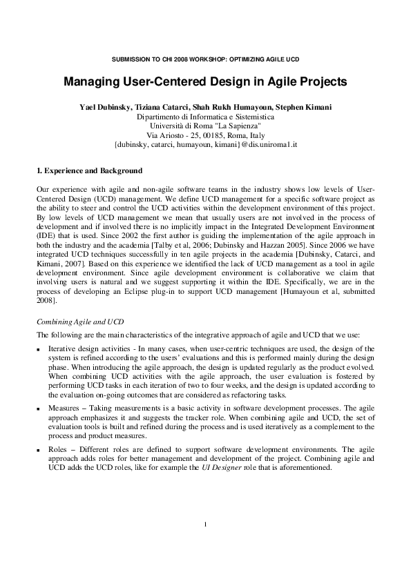 (PDF) Managing User-Centered Design in Agile Projects