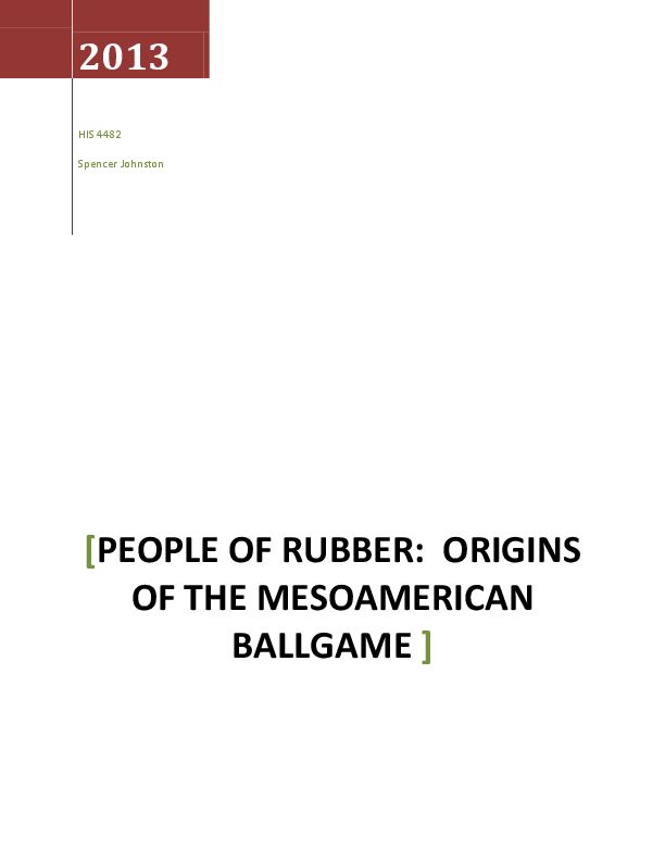 (DOC) The Olmec: People of Rubber