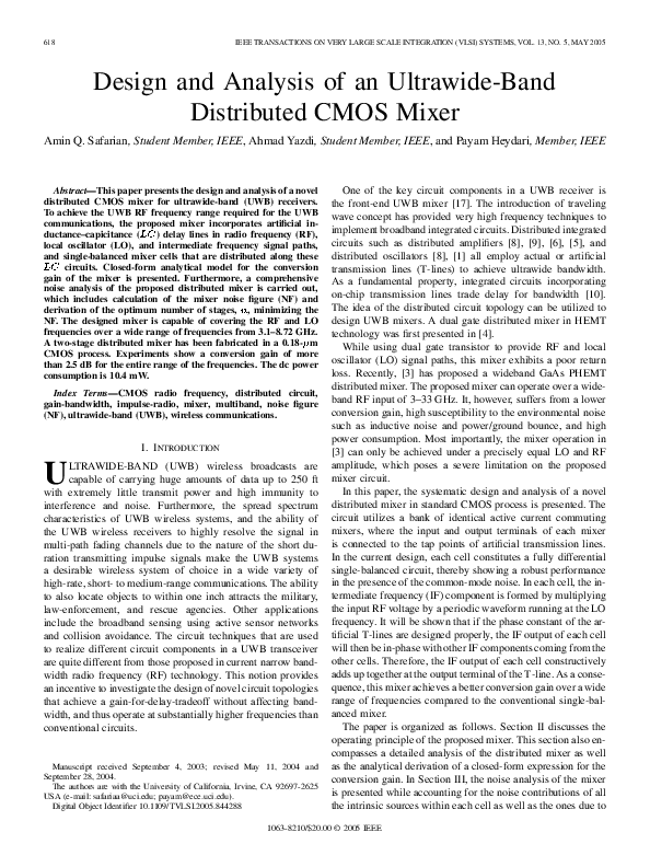 (PDF) Design and Analysis of an Ultra Wide-band