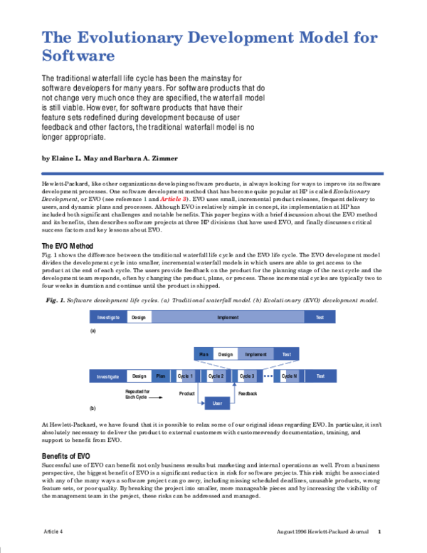 (PDF) The Evolutionary Development Model for Software