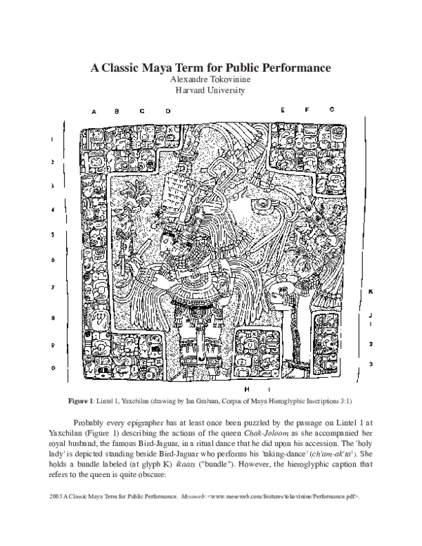 (PDF) A Classic Maya Term for Public Performance