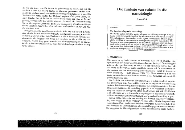 (PDF) Die funksie van ruimte in die narratologie | Ernest van Eck - Academia.edu
