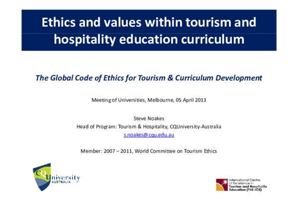 (PDF) Noakes, S.(2013). Global Code of Ethics for Tourism into ...