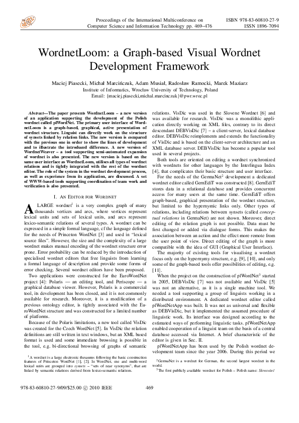 (PDF) WordnetLoom: a Graph-based Visual Wordnet Development Framework