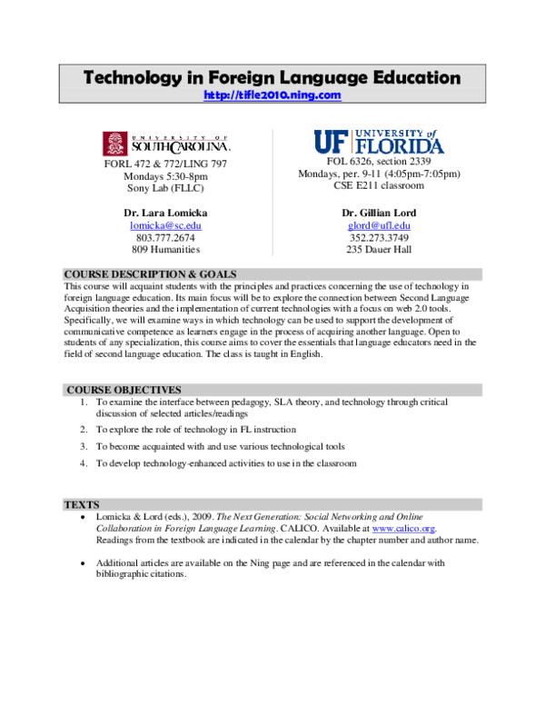 (PDF) Technology in Foreign Language Education