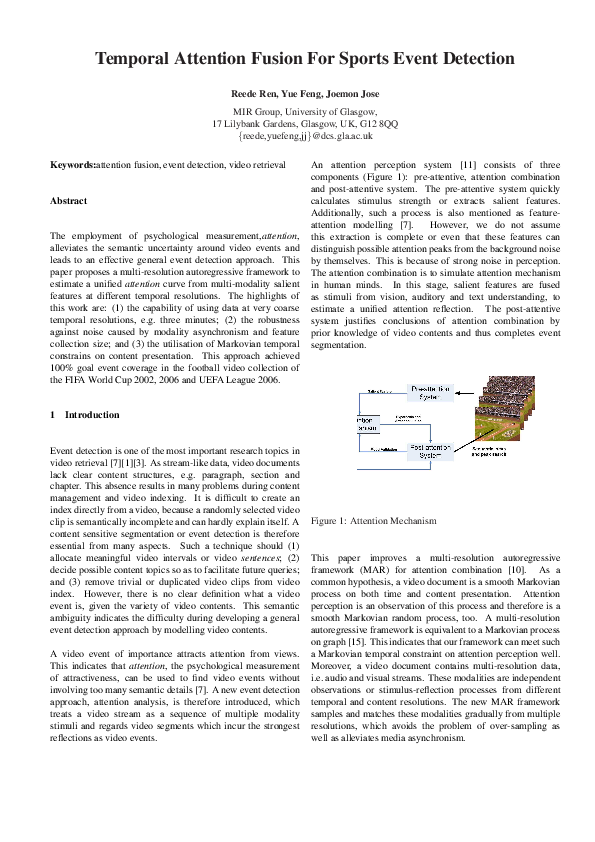 (PDF) Temporal Attention Fusion For Sports Event Detection