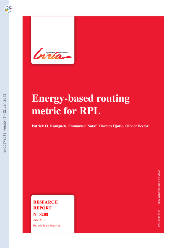 (PDF) Energy-based routing metric for RPL