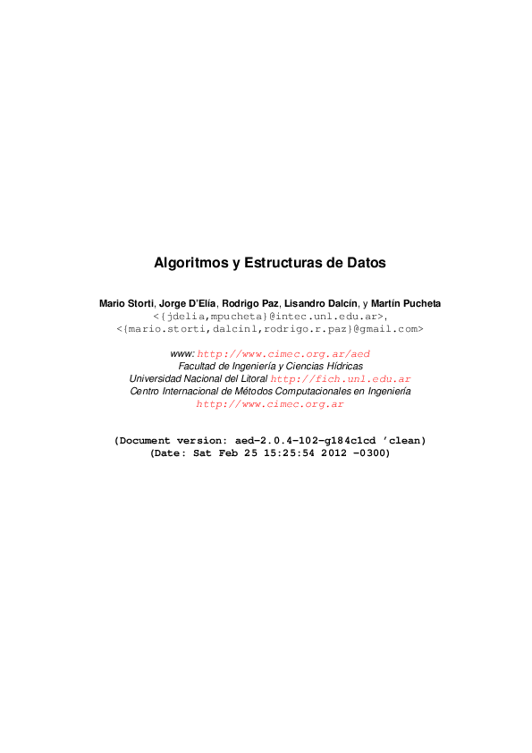 (PDF) Algoritmos y Estructuras de Datos