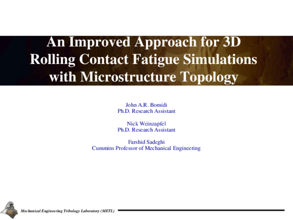 (PDF) An Improved Approach for 3D Rolling Contact Fatigue Simulations ...