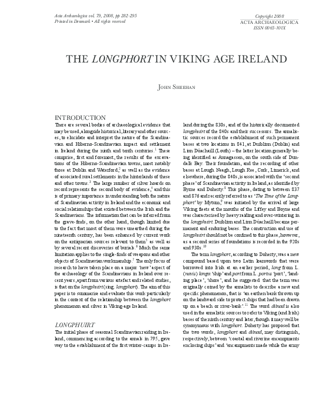 (PDF) The longphort in Viking-age Ireland