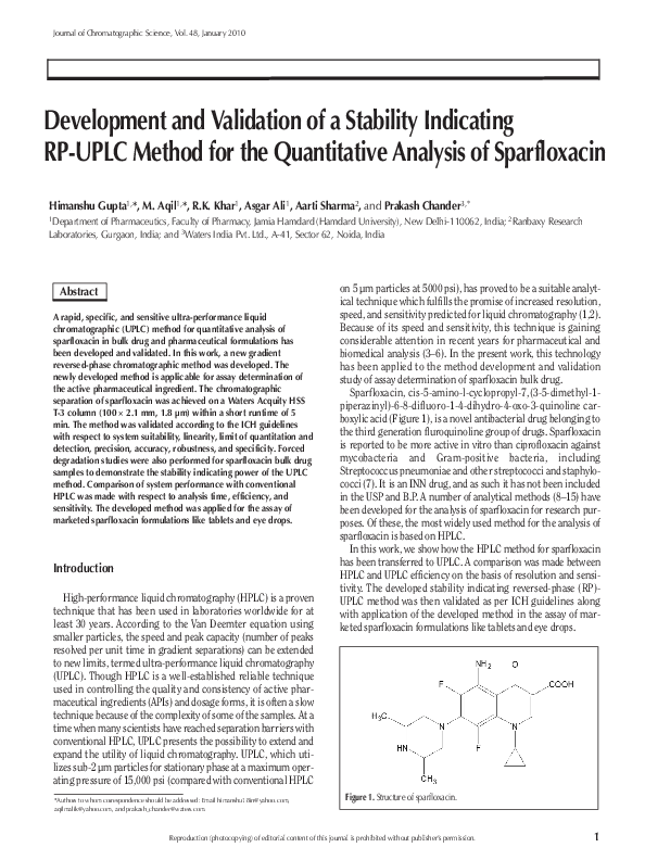 (PDF) Development and Validation of a Stability-Indicating RP-UPLC Method for the Quantitative ...