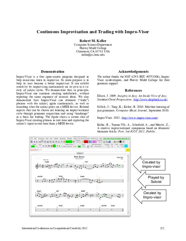 (PDF) Continuous Improvisation and Trading with Impro-Visor