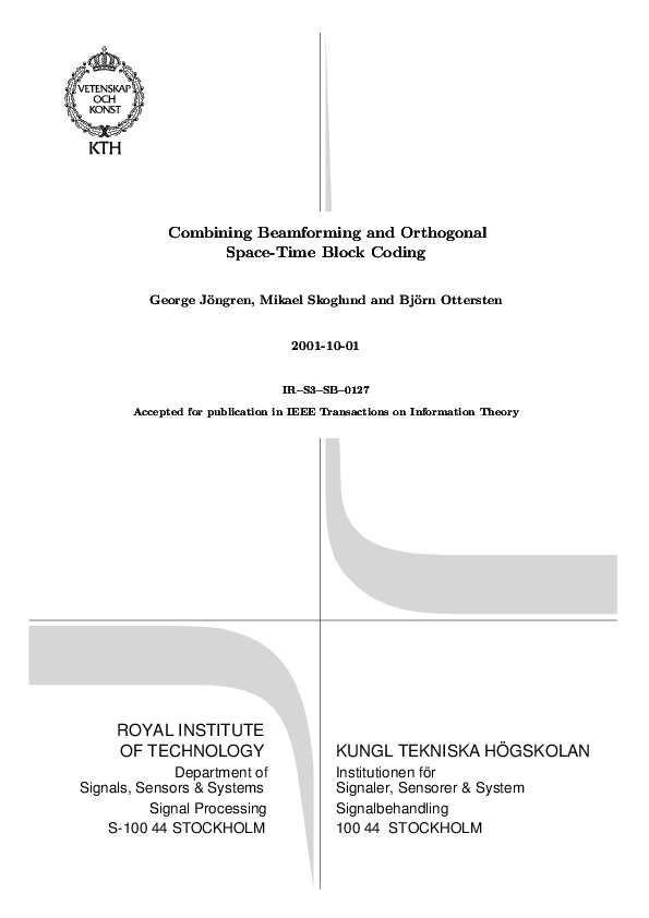 Pdf Combining Beamforming And Orthogonal Space Time Block Coding