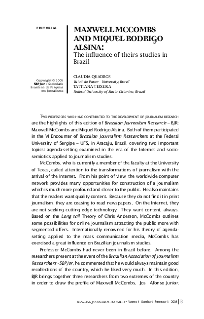(PDF) Maxwell McCombs and Miquel Rodrigo Alsina: The influence of ...