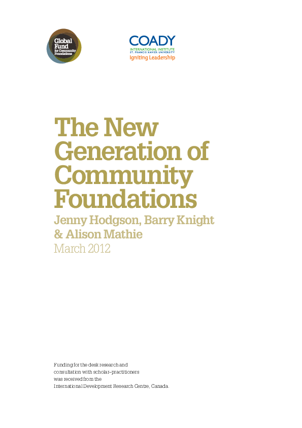 (PDF) The New Generation of Community Foundations, by Innovative types ...