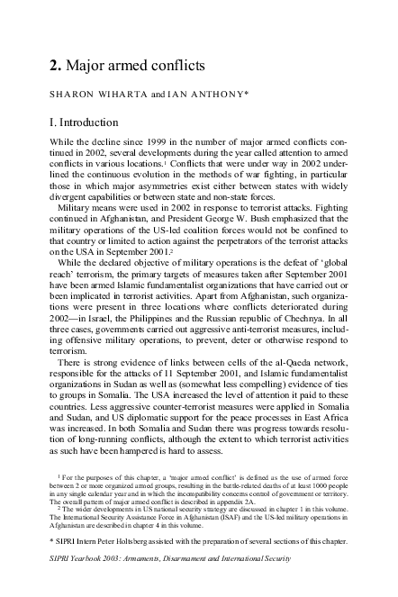 (PDF) 2. Major armed conflicts