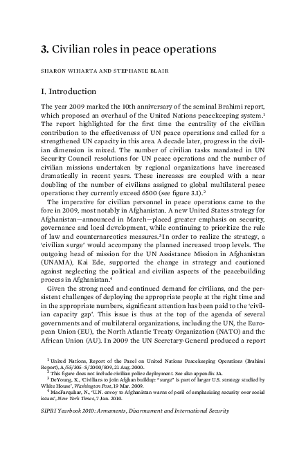 (PDF) 3. Civilian roles in peace operations