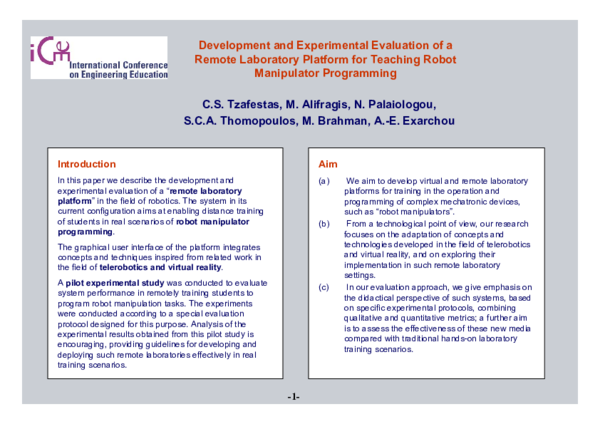 Pdf Development Of A Task Level Robot Programming And Simulation System Huan Liu 