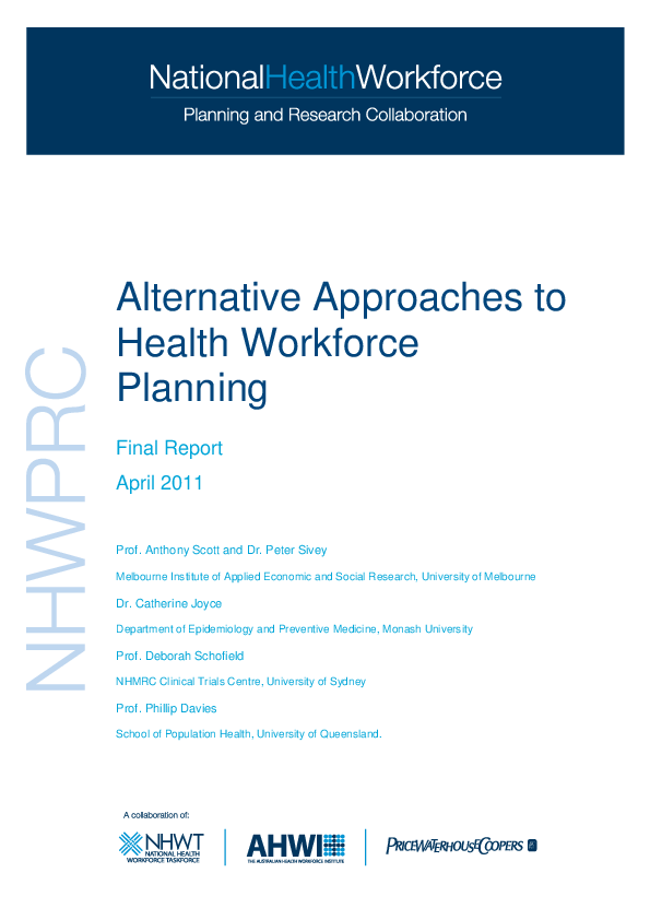 (PDF) Alternative Approaches to Health Workforce Planning