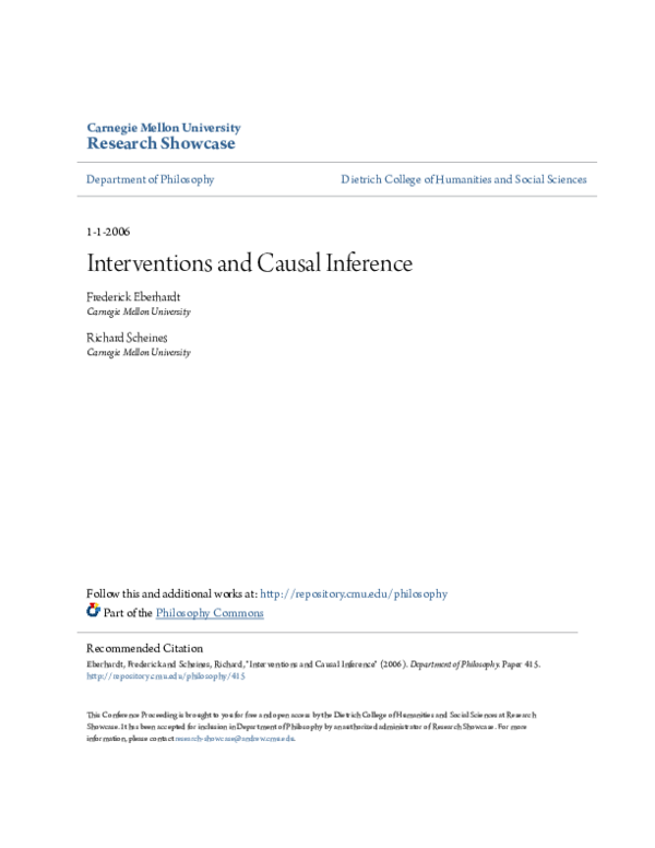 (PDF) Interventions and causal inference