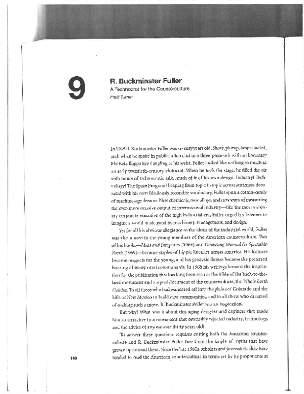 (PDF) Buckminster Fuller A Technocrat for the Counterculture